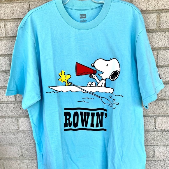 Levi's | Shirts | Levis X Peanuts Blue Pullover Crew Rowin Snoopy ...